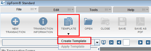 Create a template (zipForm Standard)
