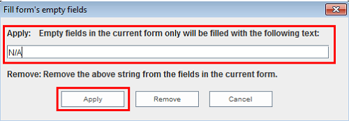 Use the N/A feature (zipForm Standard)