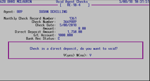 DPN - Void Direct Deposit Check