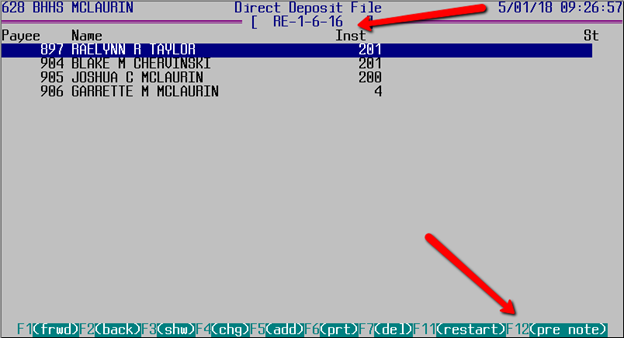DPN - Creating a Pre-Note file for NACHA files for Direct Deposit