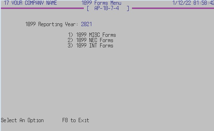 DPN - Printing 1099 Forms (Tax year 2021 and beyond)